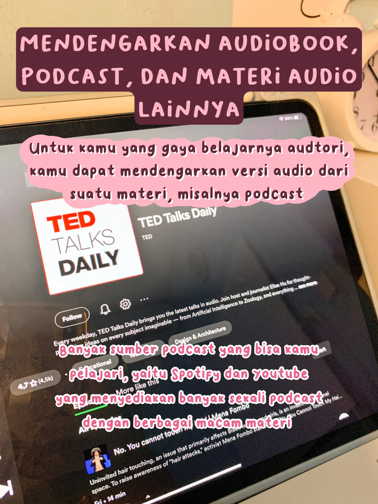 TIPS UNTUK GAYA BELAJAR AUDITORI🎤 | Galeri diposting oleh studyssha | Lemon8