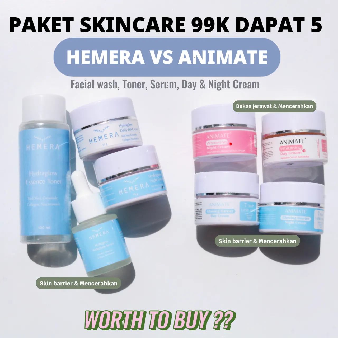 HEMERA VS ANIMATE PAKET SKINCARE BPOM 99K | Galeri diposting oleh becca ...