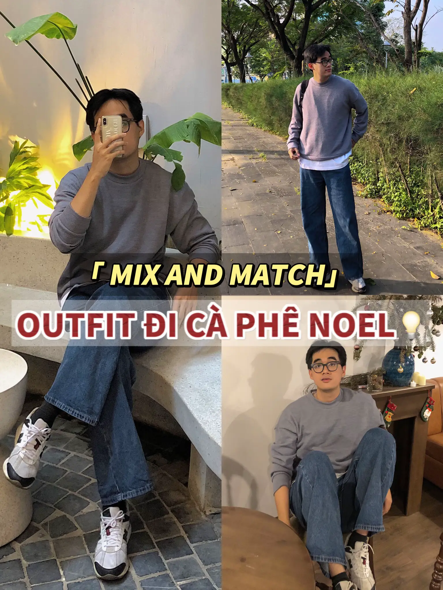 [MIX & MATCH] OUTFIT ĐI CÀ PHÊ NOEL ️ | แกลเลอรีที่โพสต์โดย Huy Kao | Lemon8