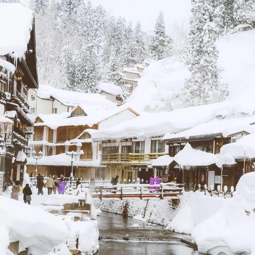 Ginzan Onsen In Winter Japanese Onchen Village | Gallery posted by TravelholicBlog | Lemon8