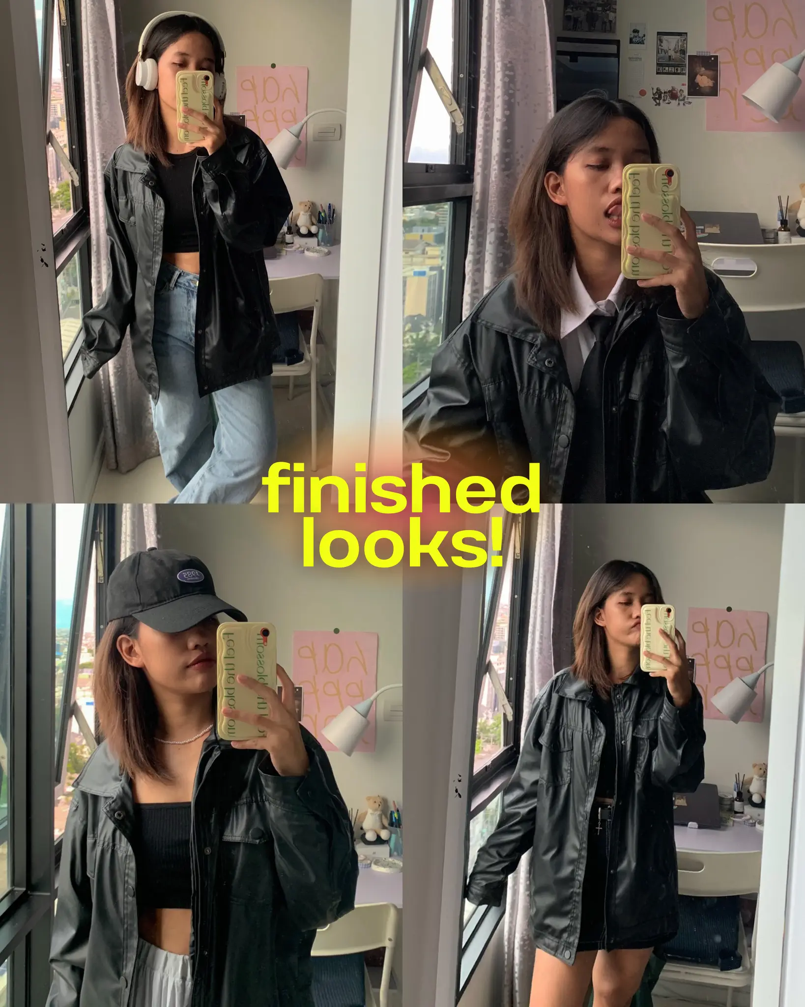 ootd — แมทช์ 4 looks เท่ๆ ด้วย ‘เสื้อหนัง’ 🌪 | แกลเลอรีที่โพสต์โดย beambuth | Lemon8