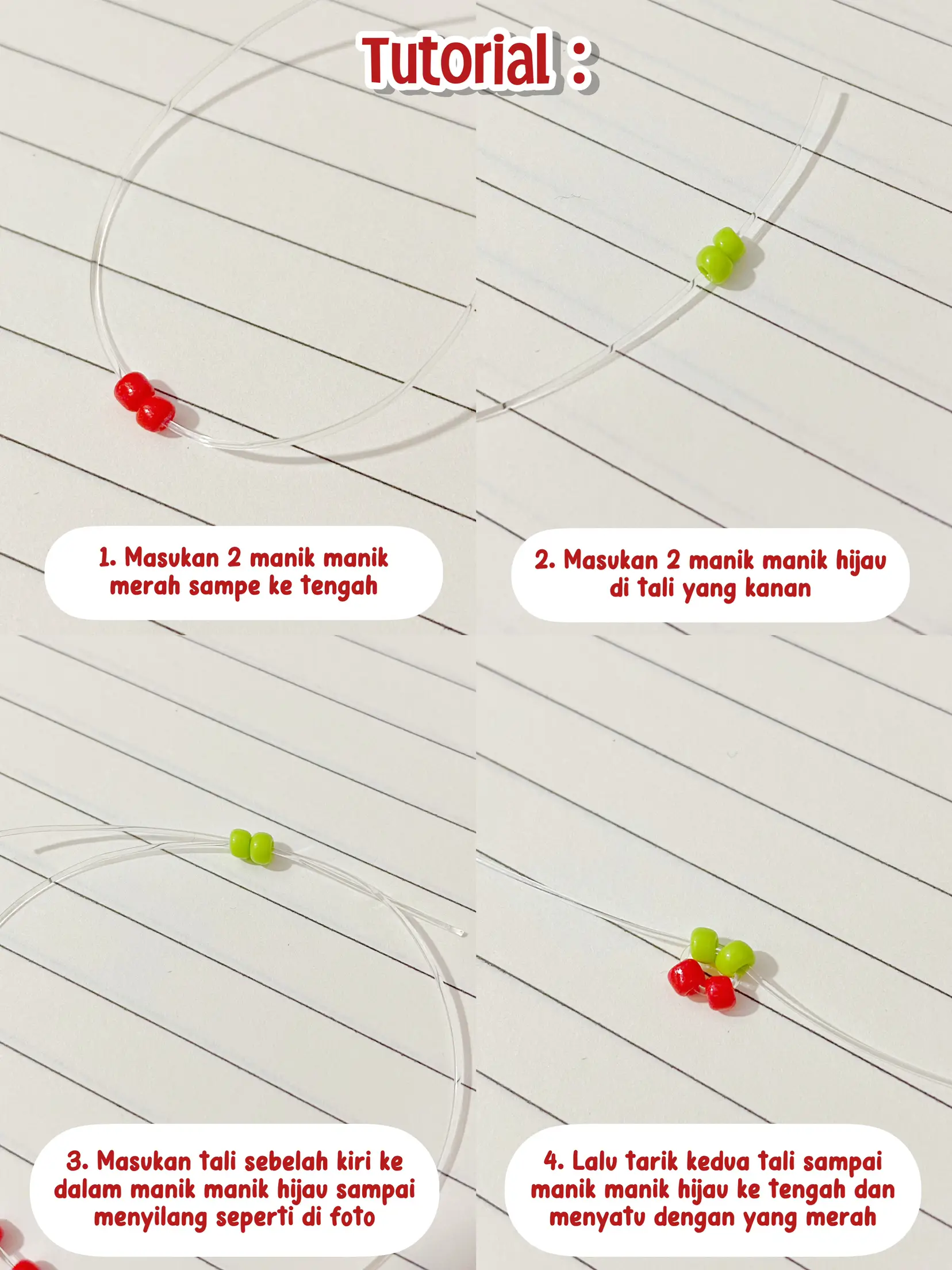 Cara Bikin Cincin Cherry Dari Manik Manik🍒 | Galeri diposting oleh Nabila Lala | Lemon8