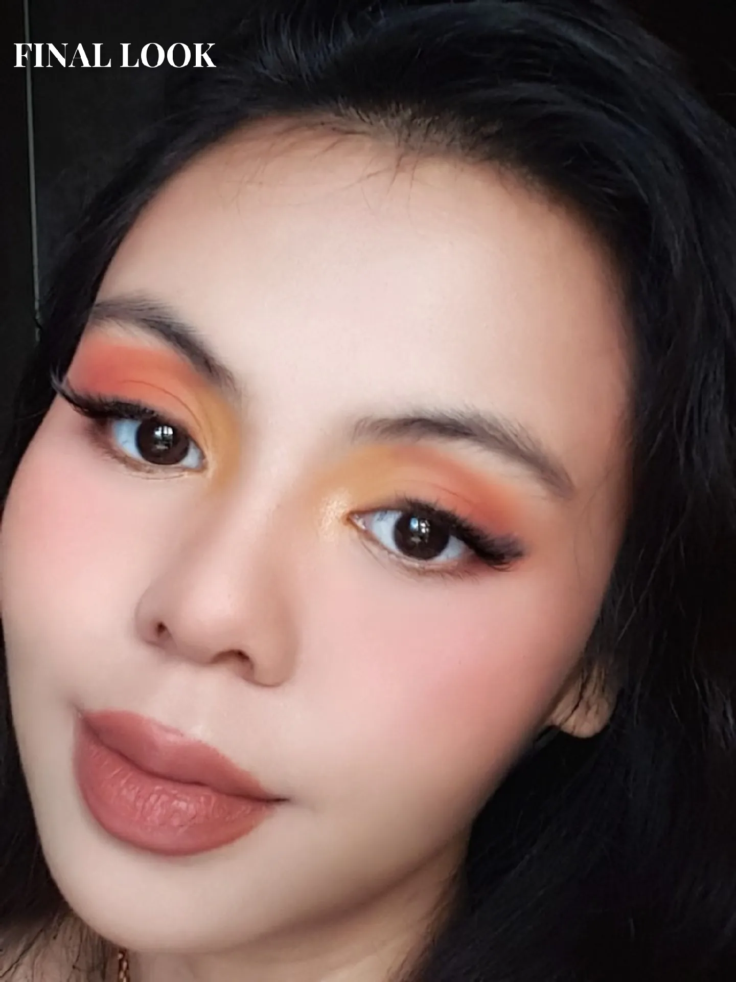Orange Sunset Raya Eyelook! 🧡 🌇 | Galeri disiarkan oleh Najihah N | Lemon8