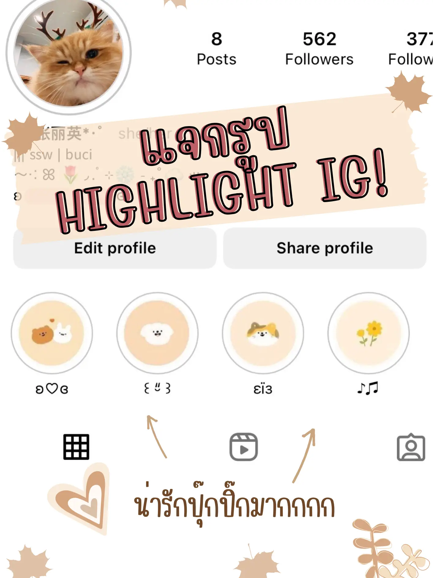 แจกรูปตั้งไฮไลท์ไอจีน่ารักๆ💗🌷 | แกลเลอรีที่โพสต์โดย INGINK | Lemon8