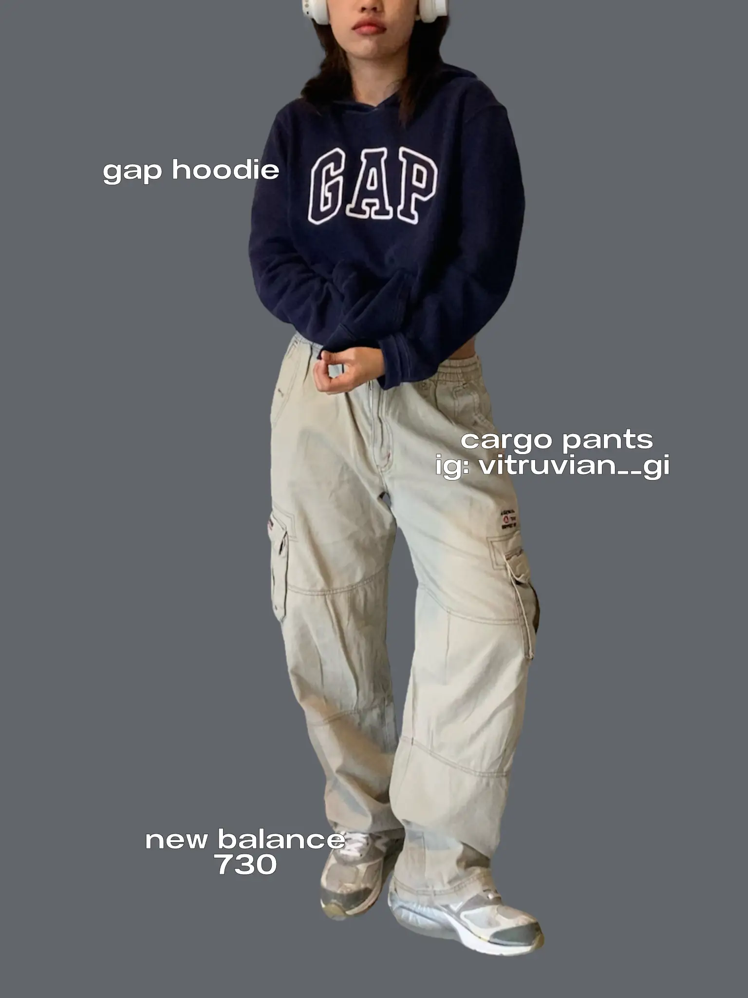แต่งตัวแนวสตรีทด้วยฮู้ด gap และ cargo! 👀 | แกลเลอรีที่โพสต์โดย b☆am | Lemon8