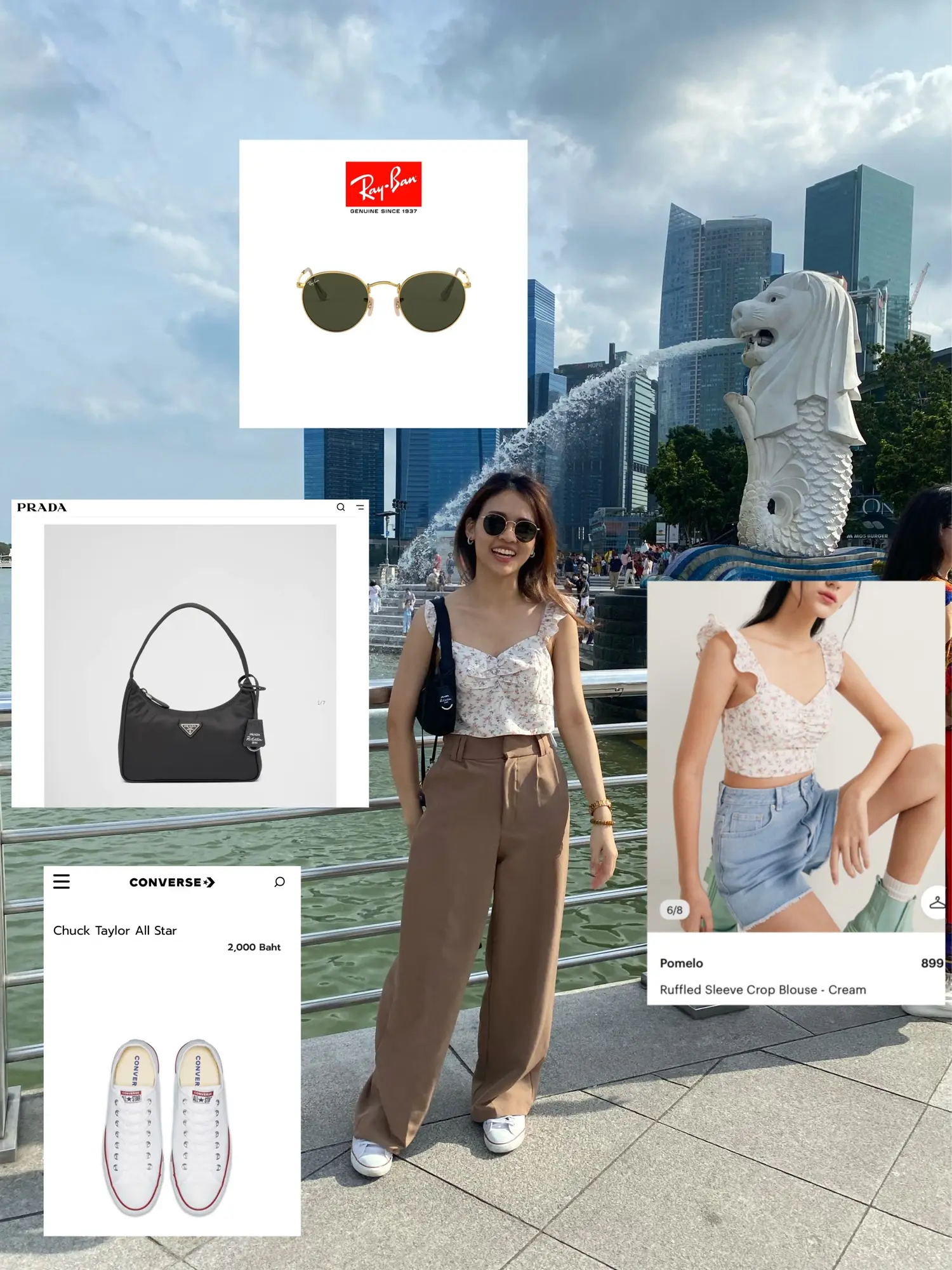 OOTD | singapore ใส่อะไรดีคิดไม่ออก 🇸🇬🦁🌊 | แกลเลอรีที่โพสต์โดย OUN | Lemon8
