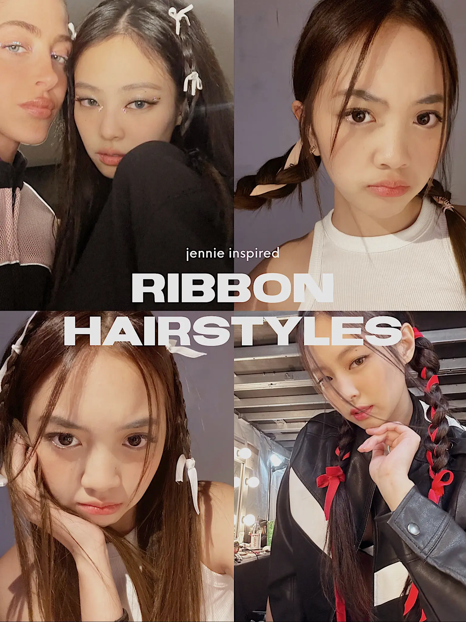 JENNIE BLACKPINK INSPIRED RIBBON HAIRSTYLES | Video dipublikasikan oleh ...