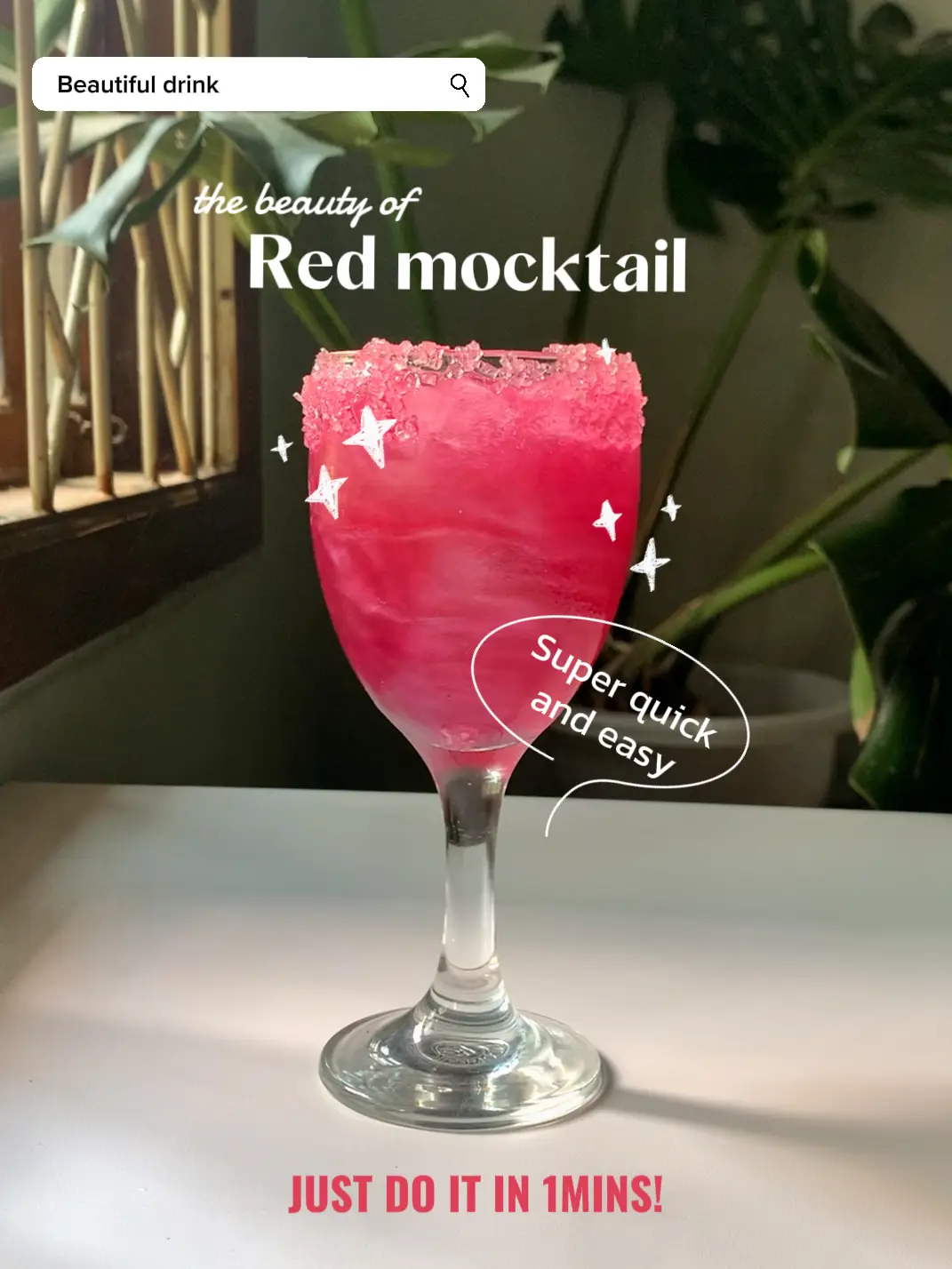 THE BEAUTY OF RED MOCKTAIL, ONLY 1MINS 😱 | Video published by juli ss ...