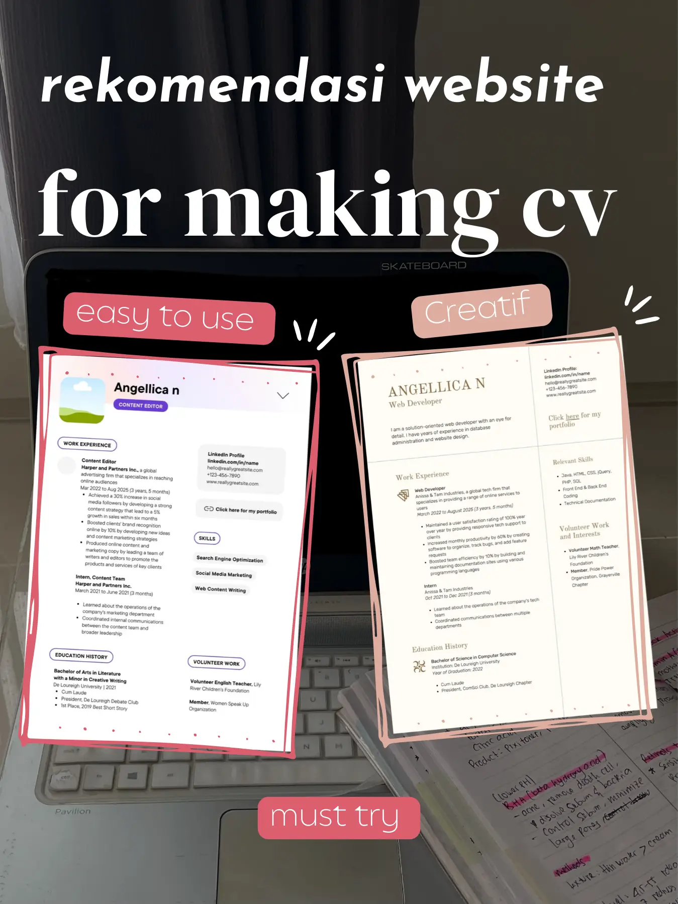 Rekomendasi website for making cv | Galeri diposting oleh Angellica N | Lemon8