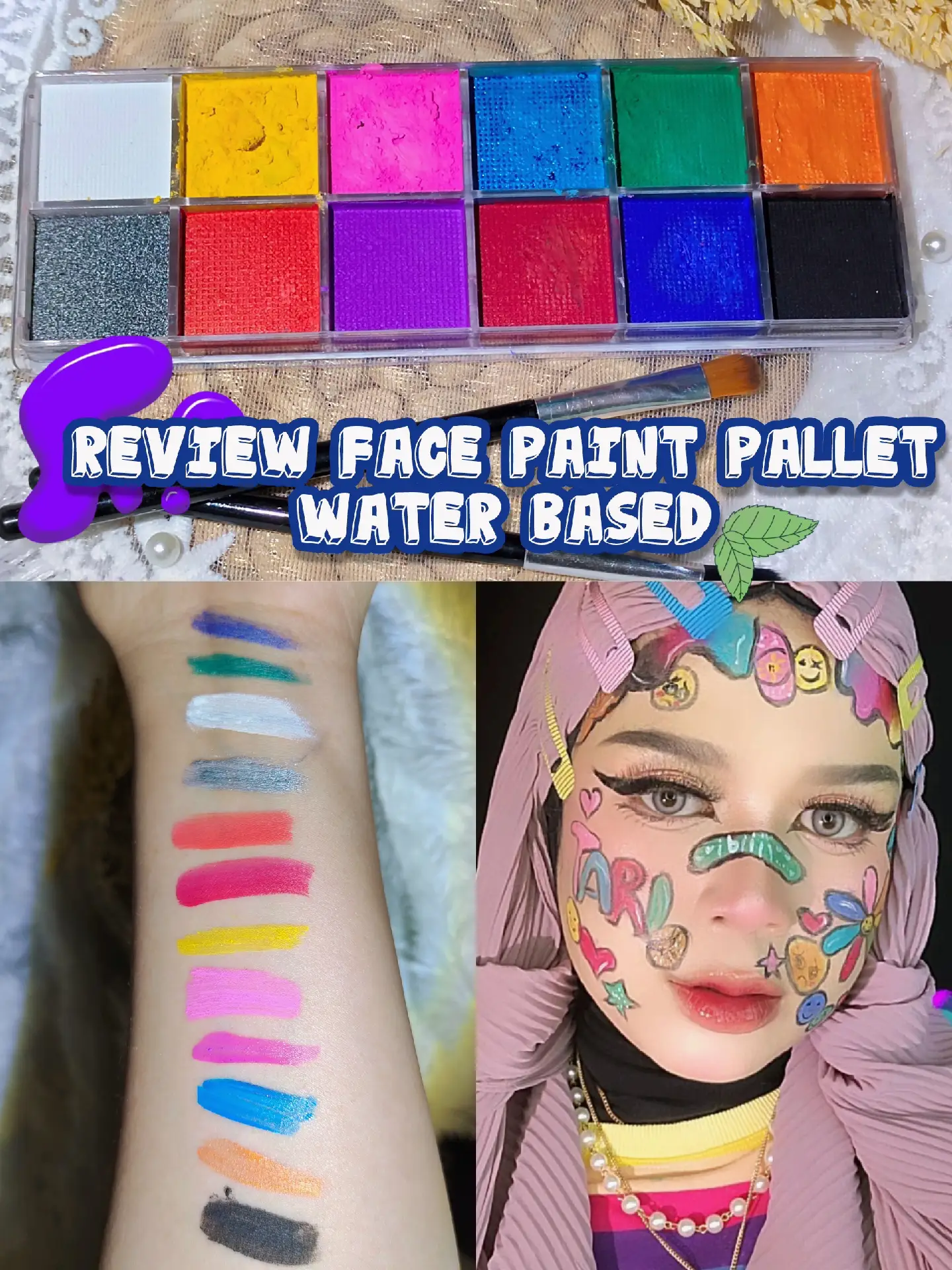 Review Face Paint Pallet Water Based | Galeri diposting oleh Thari ...