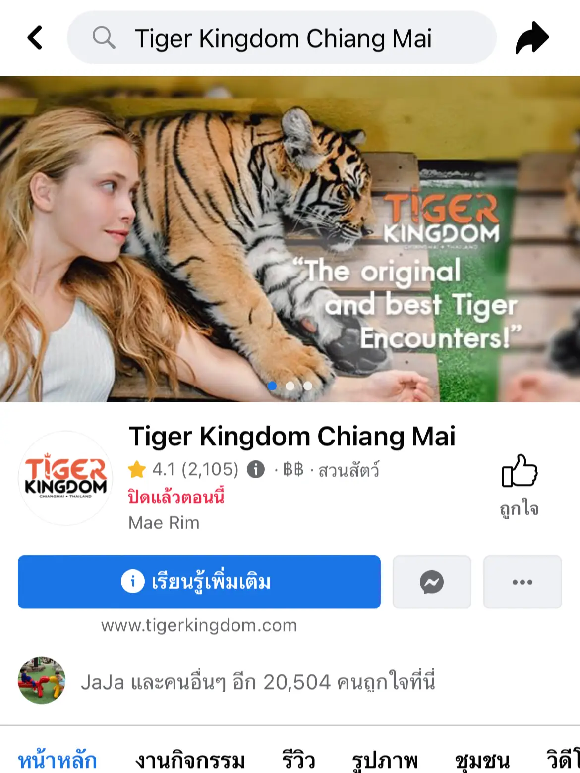 🍃 ถ่ายรูปคู่กับน้องชีต้าร์ที่ Tiger kingdom ไม่น่ากลัวอย่างที่คิด 🐆 | แกลเลอรีที่โพสต์โดย ...