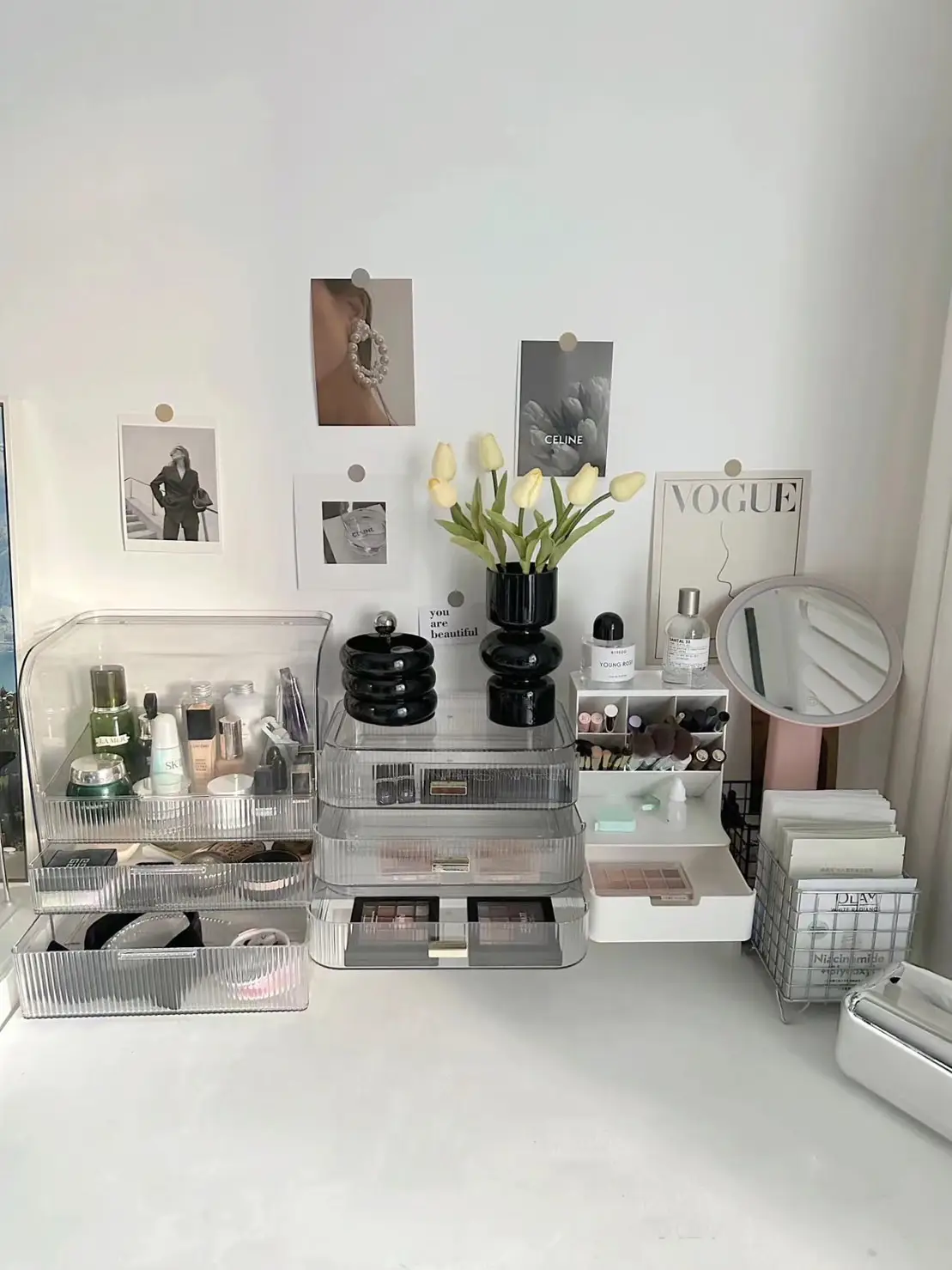 Items Organize Makeup Table with Dust-Proof Skin Care Storage Box🌟 ...