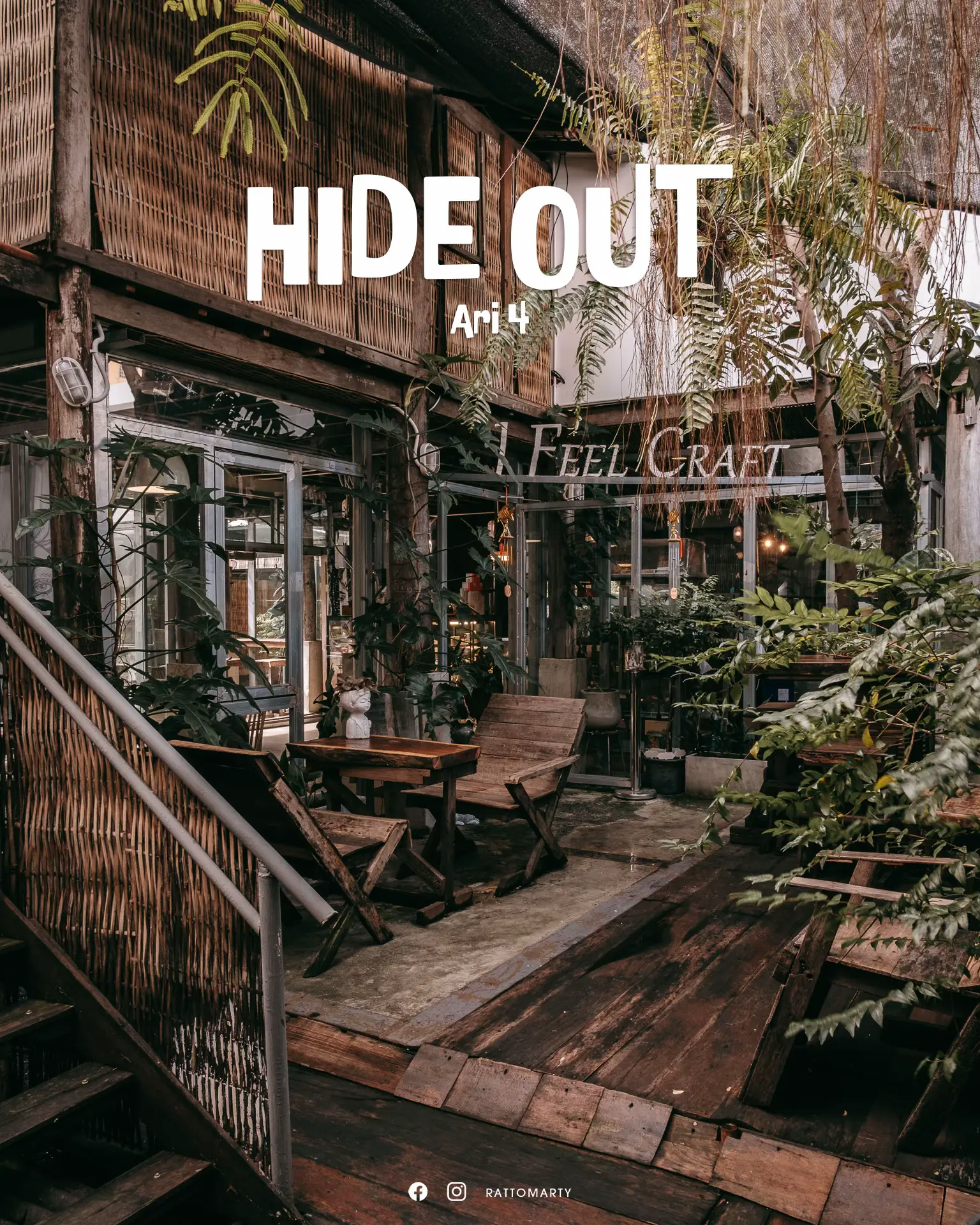 HIDE OUT Ari คาเฟ่ ร่มรื่น ซ่อนตัวอยู่ในซอยอารีย์ 4 ⁣🌳🌿 | แกลเลอรีที่โพสต์โดย Rattomarty | Lemon8