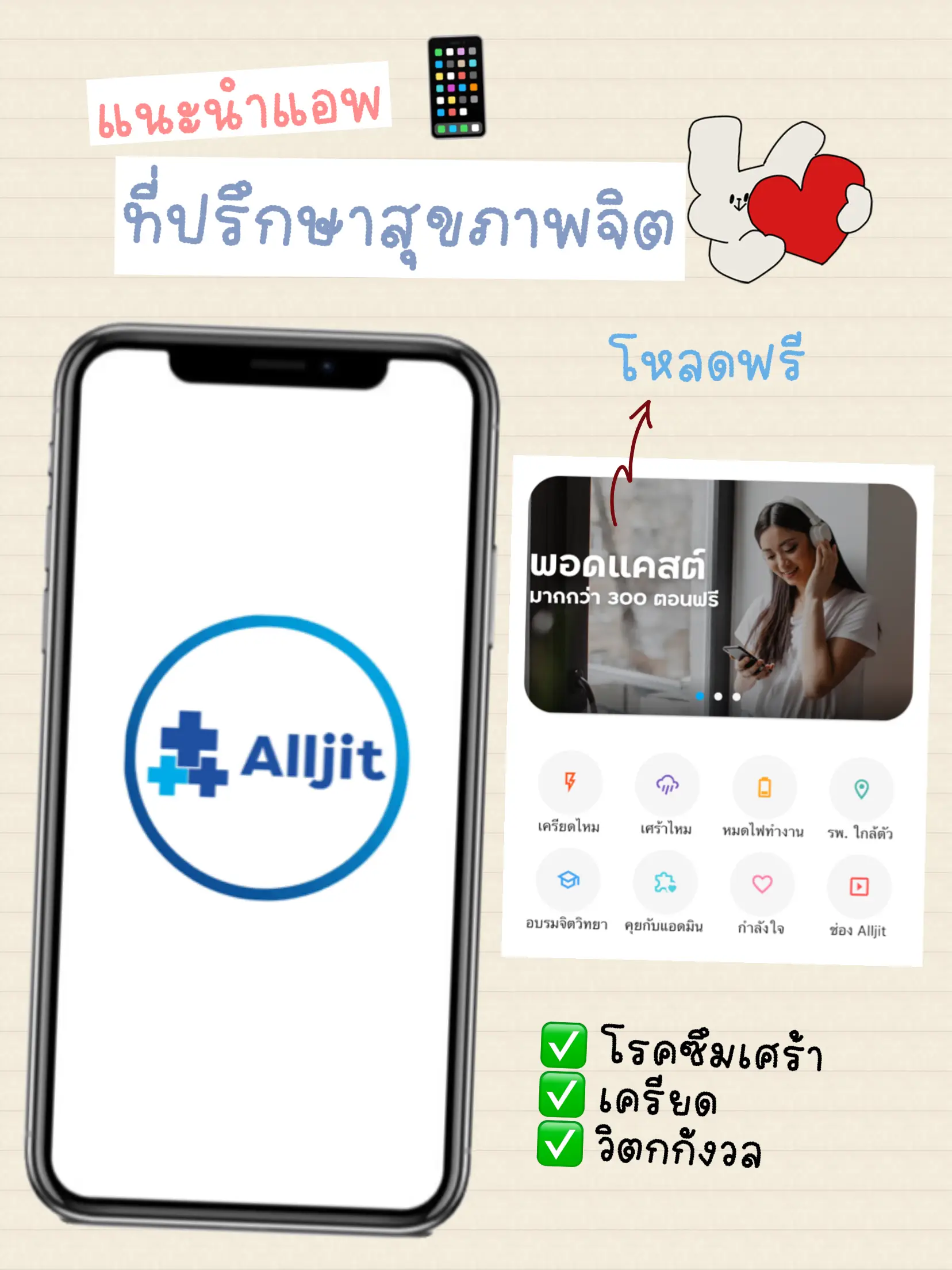 แนะนำแอพที่ปรึกษาสุขภาพจิต “Alljit” โหลดฟรี | แกลเลอรีที่โพสต์โดย ...