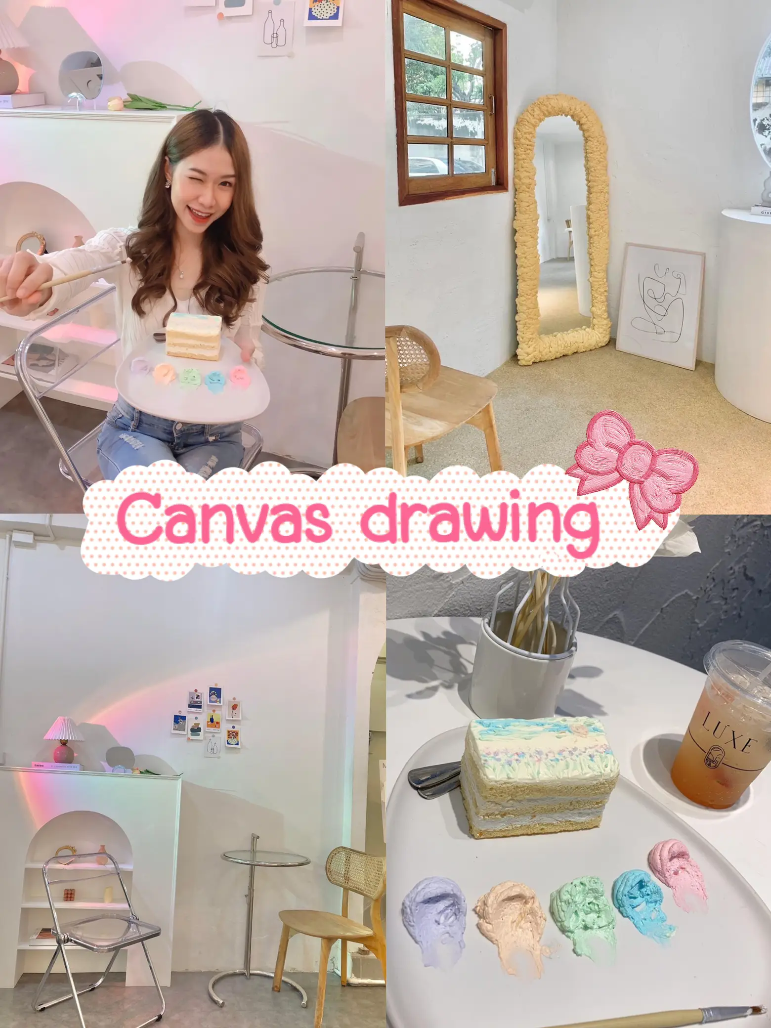 คาเฟ่ canvas cake แบบเกาหลีเกาใจ💕 | แกลเลอรีที่โพสต์โดย Packardkaew | Lemon8