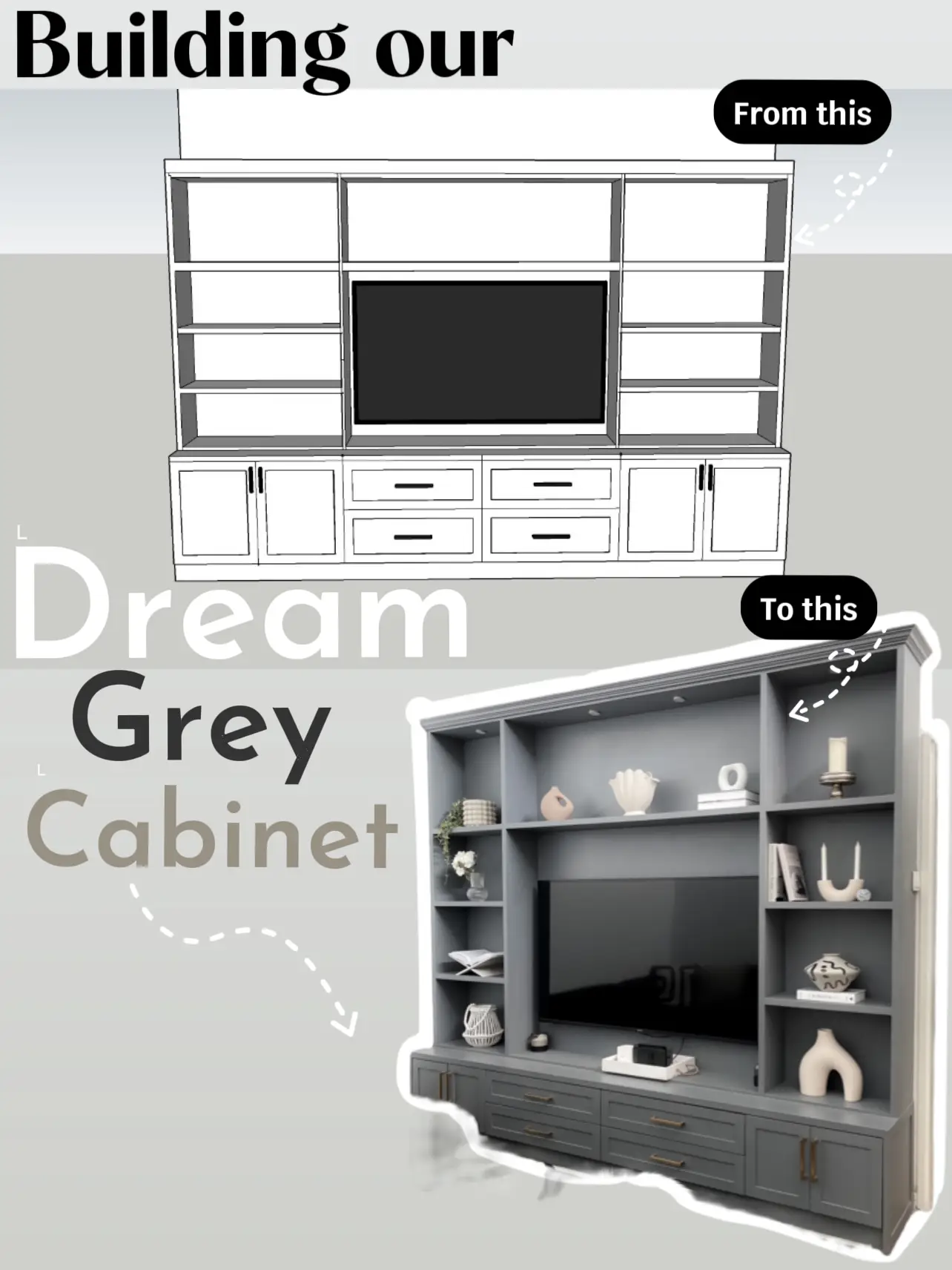 Dreamy Grey Custom Cabinet With Lotsa Shelves | Galeri disiarkan oleh ...