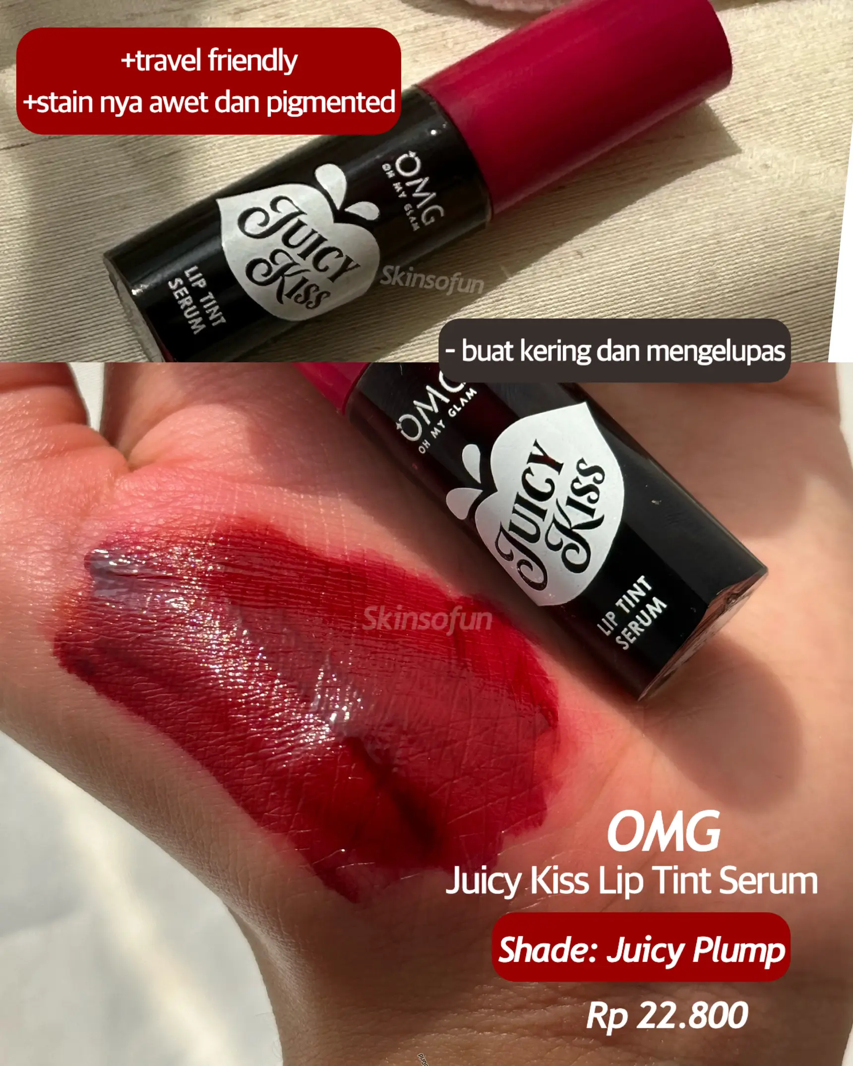 Rekomendasi Red Blood - Red Wine Lip Tint ️ | Galeri diposting oleh SkinSoFun | Lemon8
