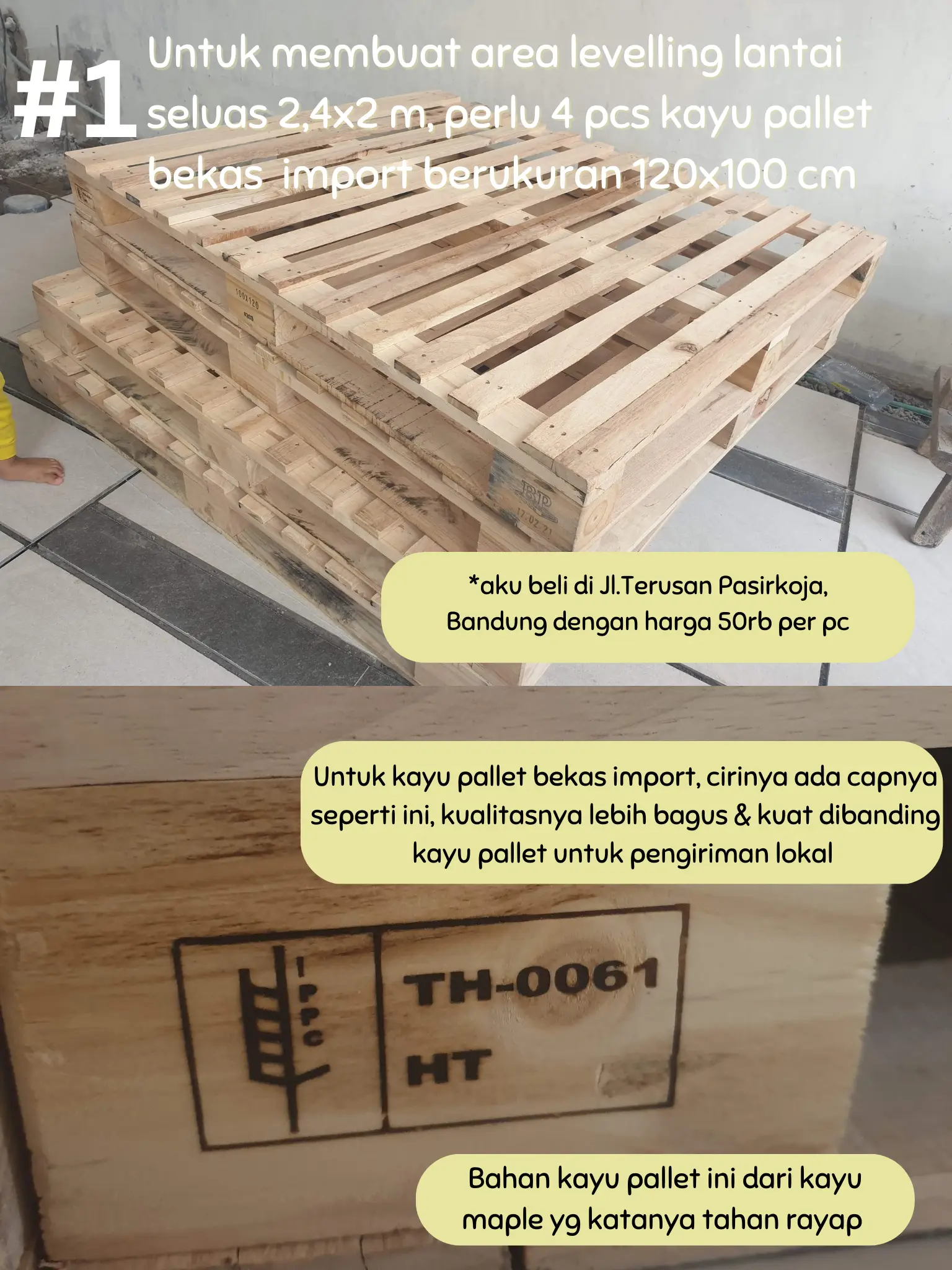 Modal kayu palet bekas bisa bikin lantai ciamik 🤩🤩 | แกลเลอรีที่โพสต์ ...