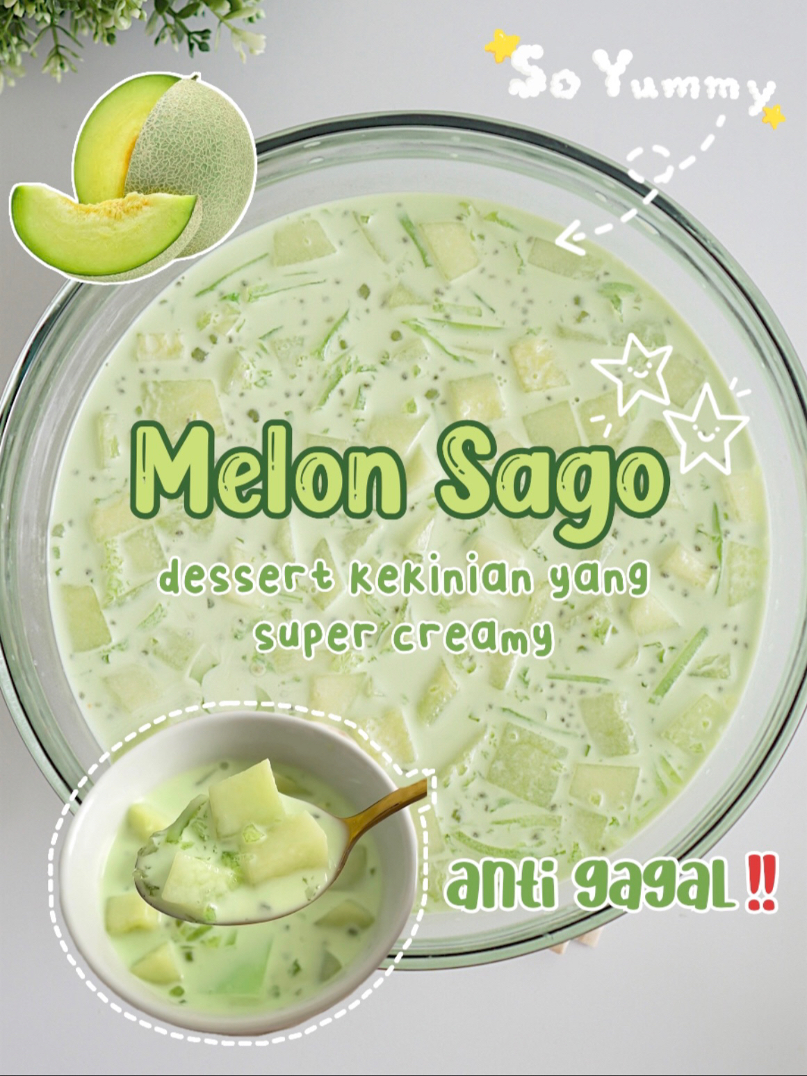 MELON SAGO, DESSERT KEKINIAN YANG SUPER CREAMY | Video published by Ernalia Rosita | Lemon8