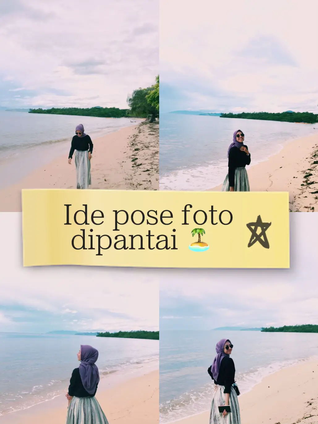 Ide pose foto dipantai 🏝️ | Galeri diposting oleh Riskioktafiani | Lemon8