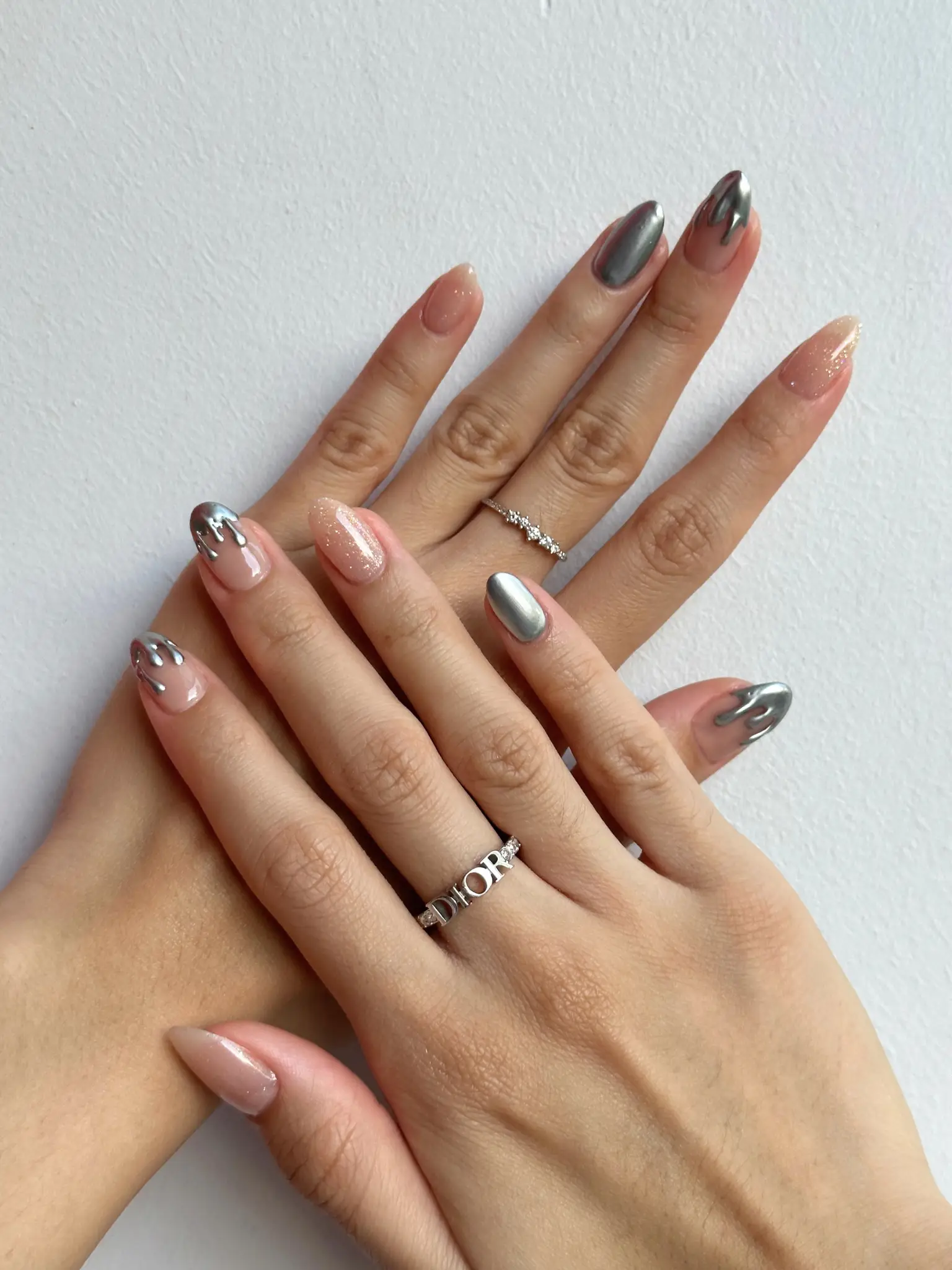 Chrome Drip Nails by my TRUSTED nail salon 💅🏼 | Gallery posted by julia ☁️ | Lemon8