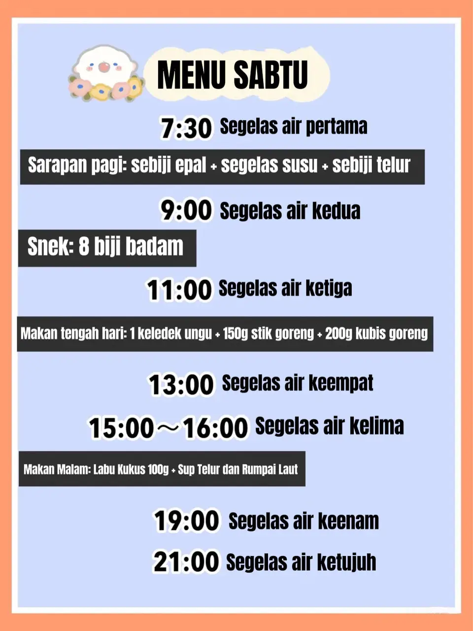 RESIPI MENU DIET UNTUK 1 MINGGU !! 😚🎀 | Galeri disiarkan oleh happy ...