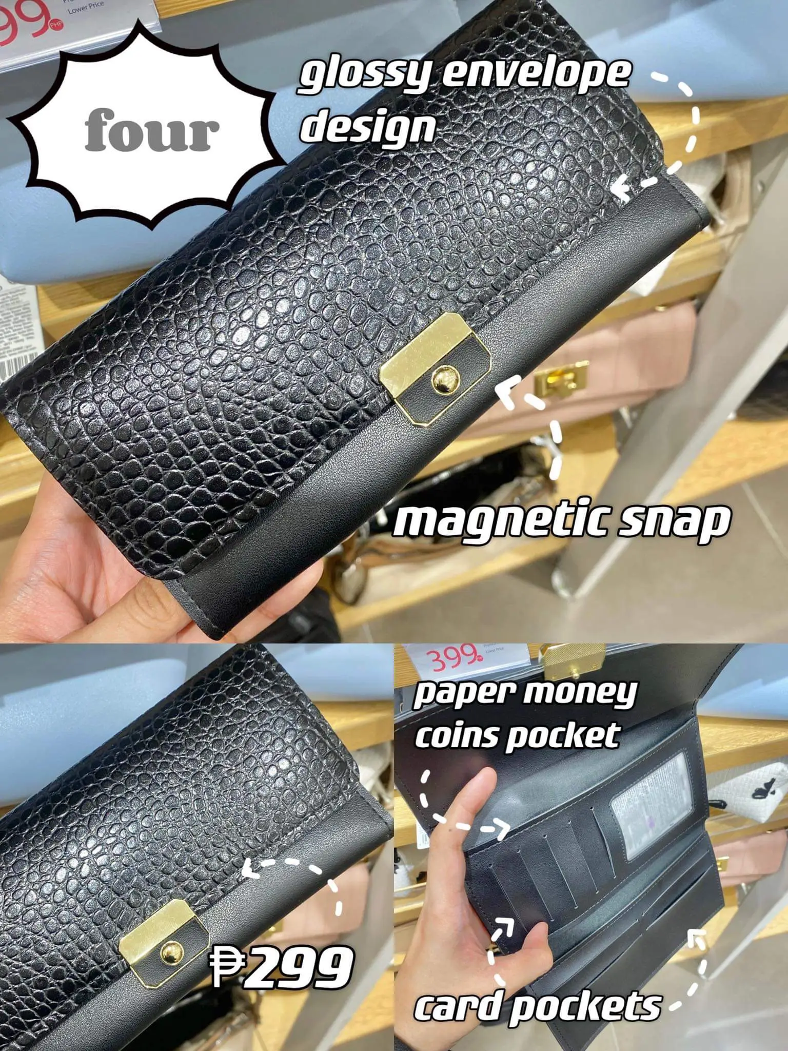 Miniso Chic Black long leather wallet | แกลเลอรีที่โพสต์โดย Clarizza ...