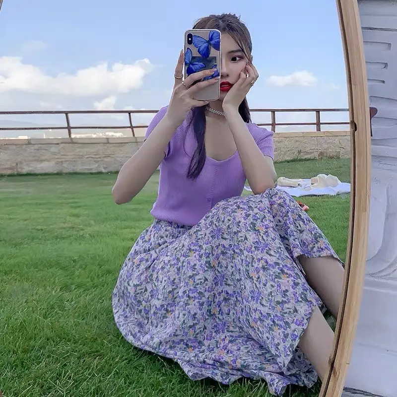 ️พร้อมส่ง ️กระโปรงยาว เอวสม็อค กระโปรงแฟชั่นผู้หญิง | แกลเลอรีที่โพสต์โดย Station mini | Lemon8