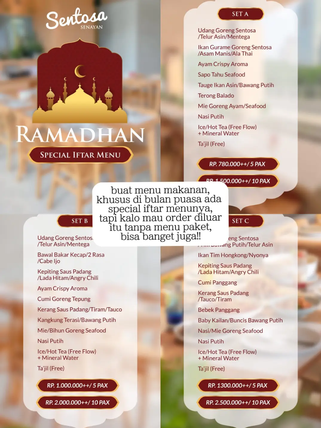 rekomendasi SENTOSA SENAYAN buat BUKBER | Galeri diposting oleh Edlina ...