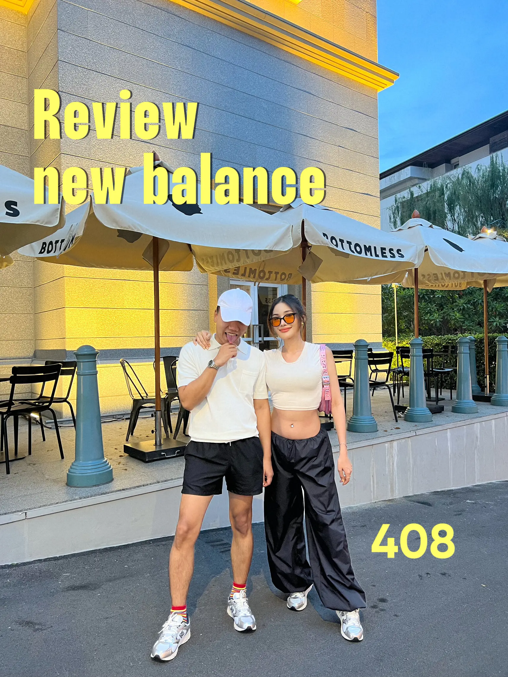 รีวิวรองเท้า new balance 408 ใส่คู่กับแฟนคือน่ารักมาก 🥰🥰🥰 | แกลเลอรีที่โพสต์โดย Peemai | Lemon8
