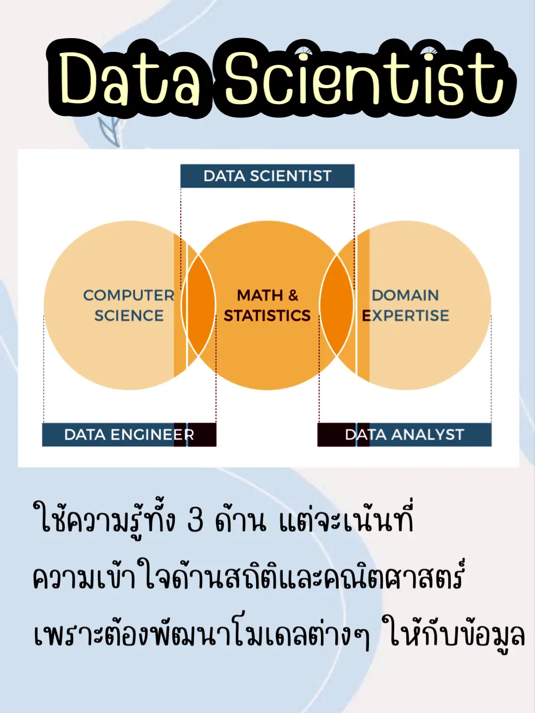 อาชีพสาย Data ใช้ทักษะแตกต่างกันยังไง ? | แกลเลอรีที่โพสต์โดย Baitoey | Lemon8