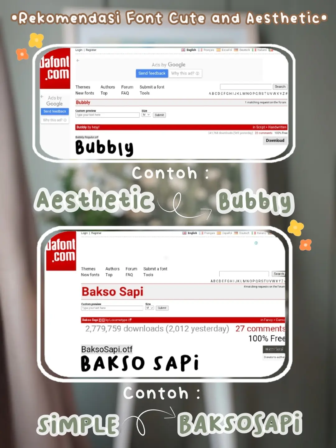 Rekomendasi Font di "dafont" untuk konten Lemon8 ️ | Galeri diposting ...