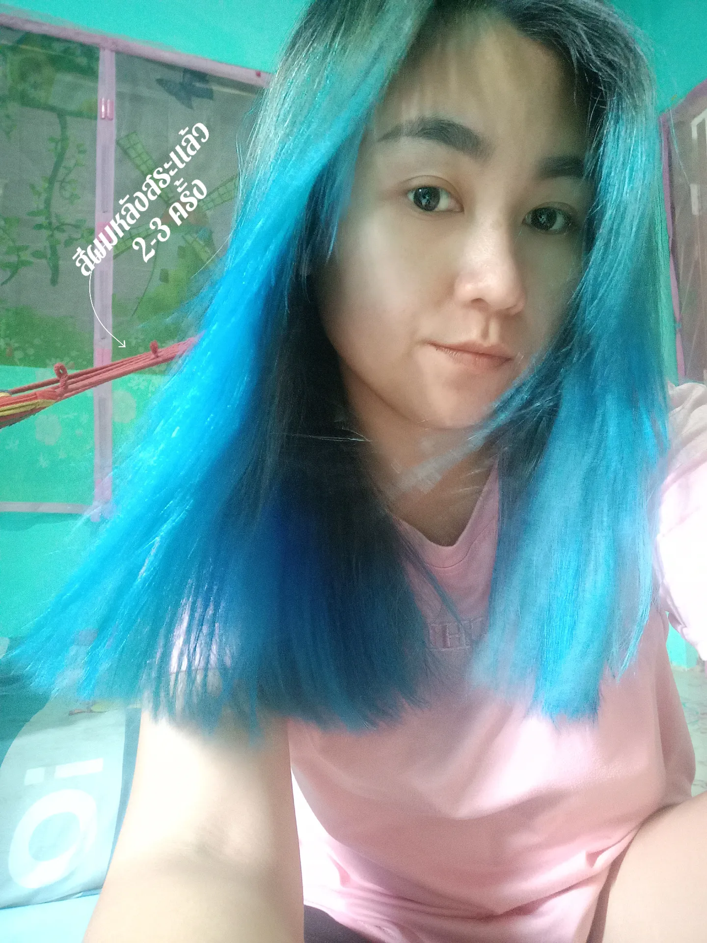ย้อมผมสีฟ้า ด้วยตัวเองครั้งแรก งบไม่เกิน100 | แกลเลอรีที่โพสต์โดย My'y Mint | Lemon8
