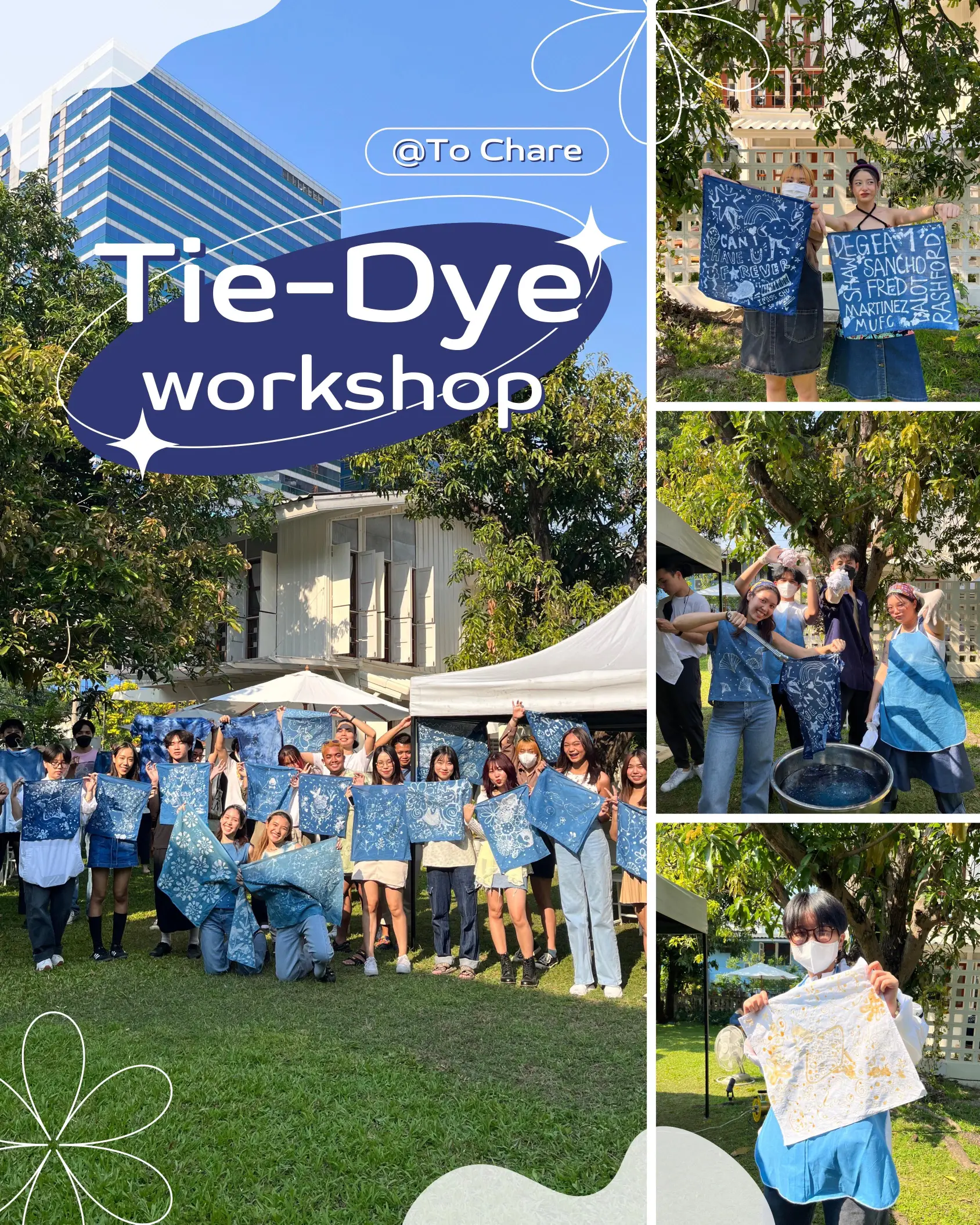 Workshop มัดย้อมมัดใจ กิจกรรมผ่อนคลายจิตใจ 😊 | แกลเลอรีที่โพสต์โดย Weem Sasisom | Lemon8