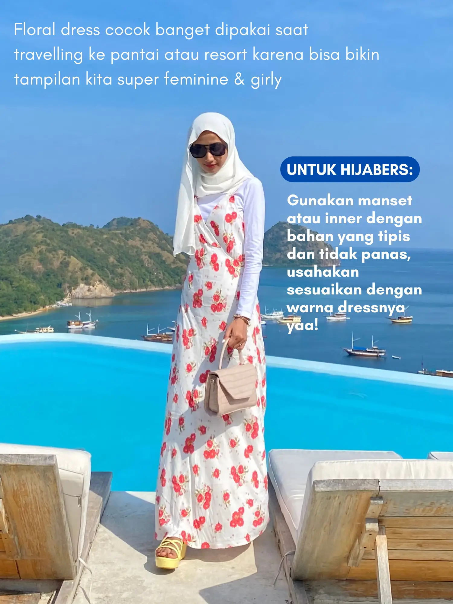 Girly Look with Floral Dress💖 Outfit ke Pantai🌴 | Galeri diposting oleh Dinahbawazier | Lemon8