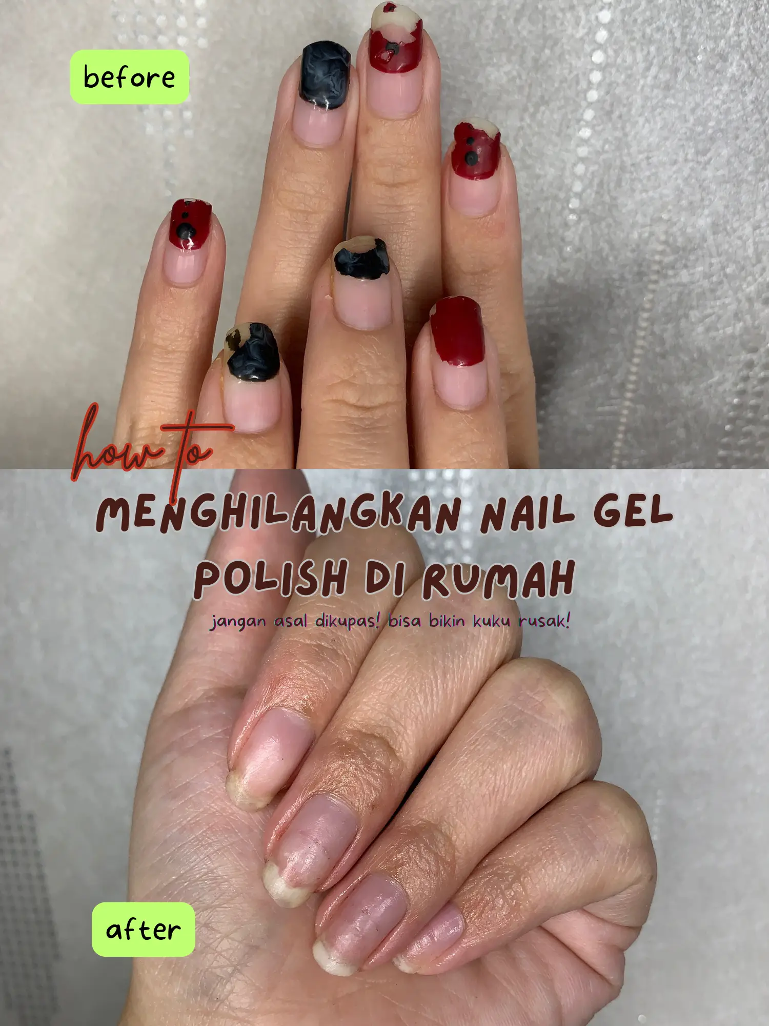 HOW TO REMOVE NAIL GEL POLISH AT HOME | Galeri diposting oleh cil | Lemon8