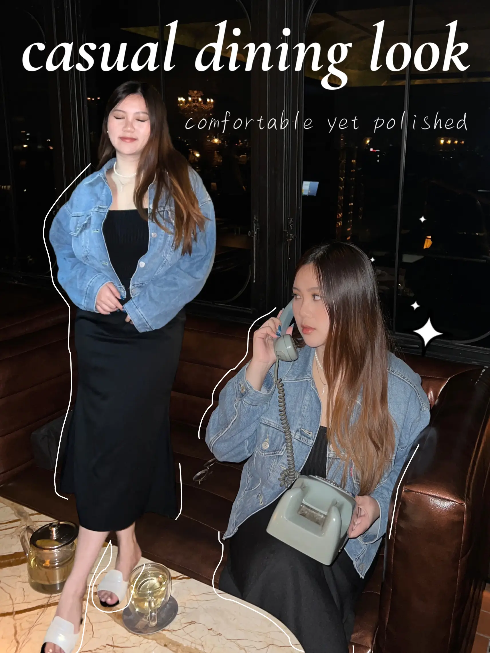 Casual Dining Look! comfy yet polished😜🖤🐝 ️ | Galeri diposting oleh nasyasalsa | Lemon8