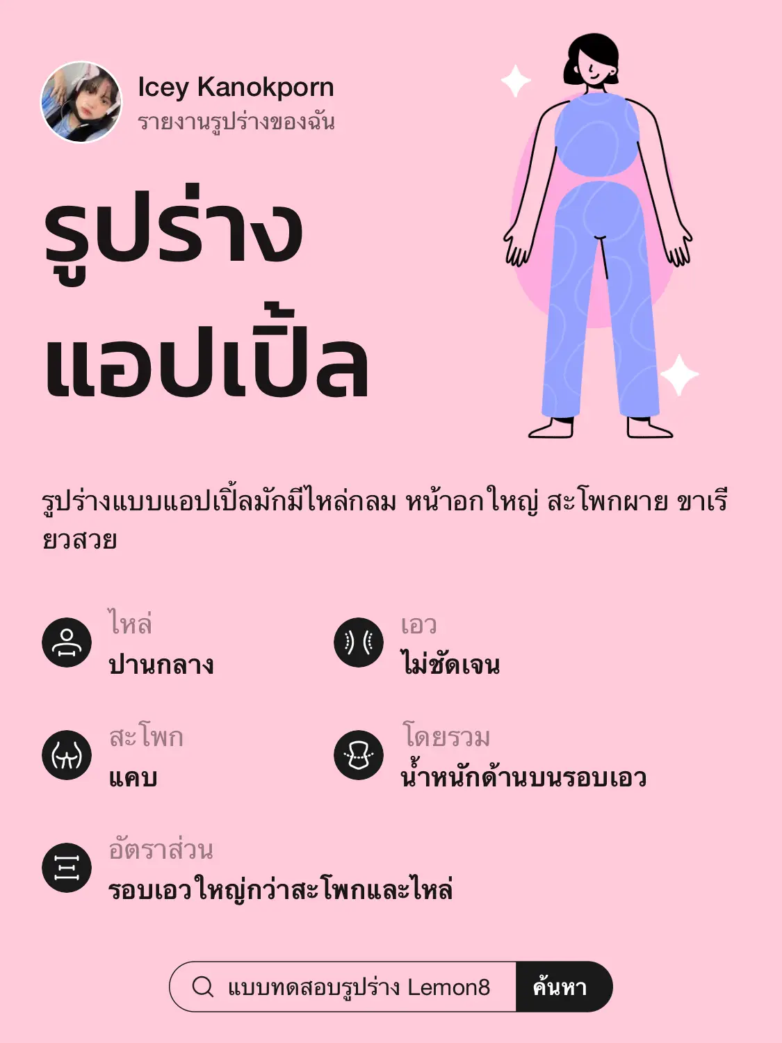 รายงานรูปร่างของฉัน | แกลเลอรีที่โพสต์โดย Icey Kanokporn | Lemon8