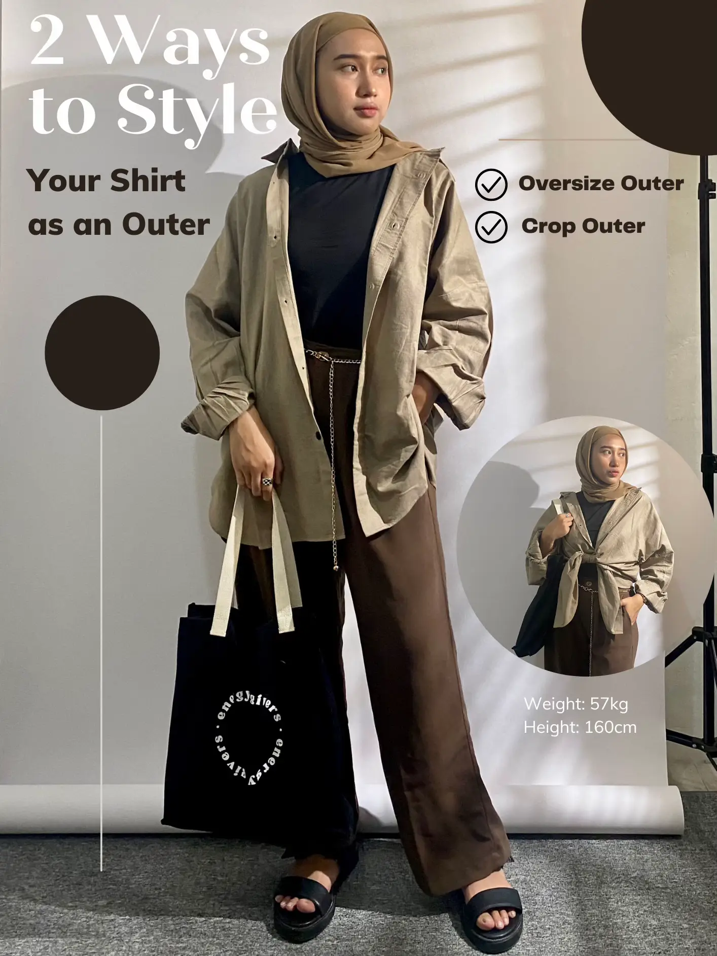 2 LOOK STYLE KEMEJA OVERSIZE (di jadiin Outer) | Galeri diposting oleh Rani | Lemon8