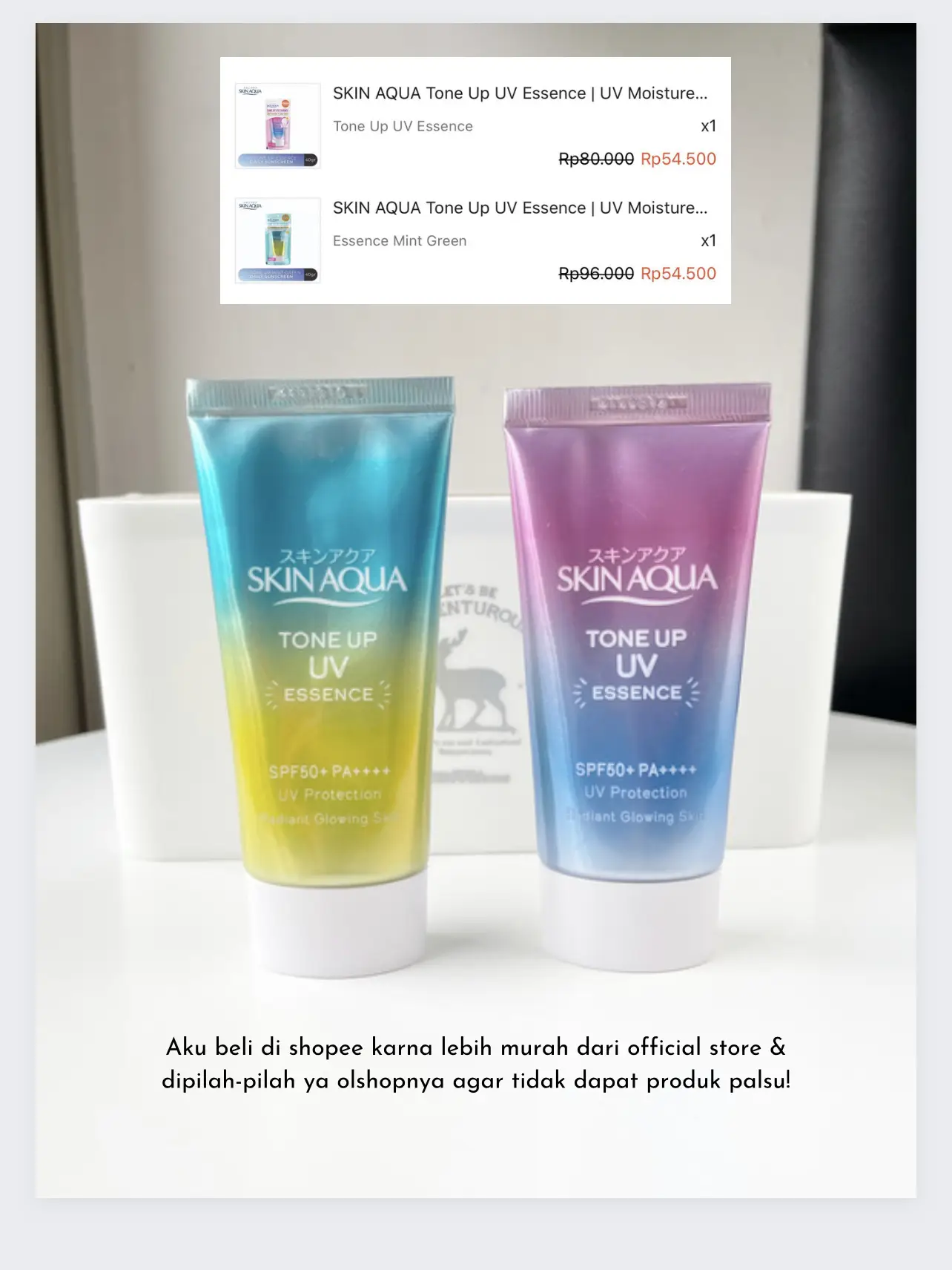 Beda Skin Aqua Tone Up UV Mint & Lavender | Galeri diposting oleh arin | Lemon8