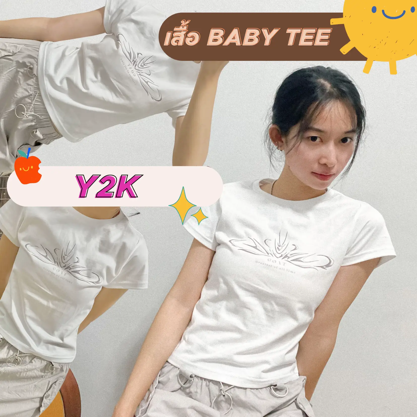 Baby tee สไตล์ Y2K | แกลเลอรีที่โพสต์โดย Fah.bjmp | Lemon8