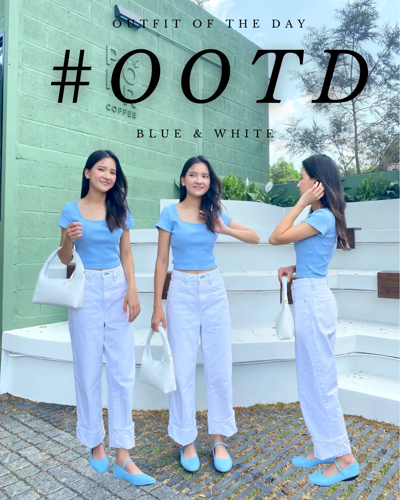 #OOTD 💙 BLUE & WHITE outfit ideas | แกลเลอรีที่โพสต์โดย contentgirl👧🏻 | Lemon8