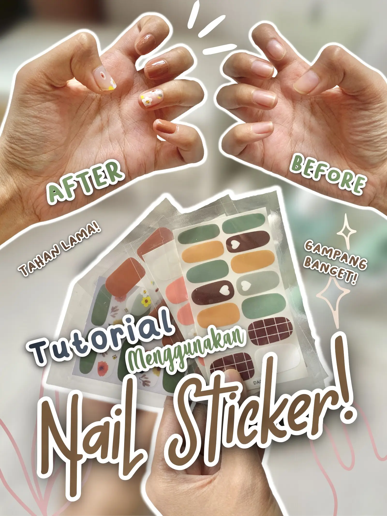 Tutorial Menggunakan Nail Sticker!💅 | แกลเลอรีที่โพสต์โดย Marwa | Lemon8