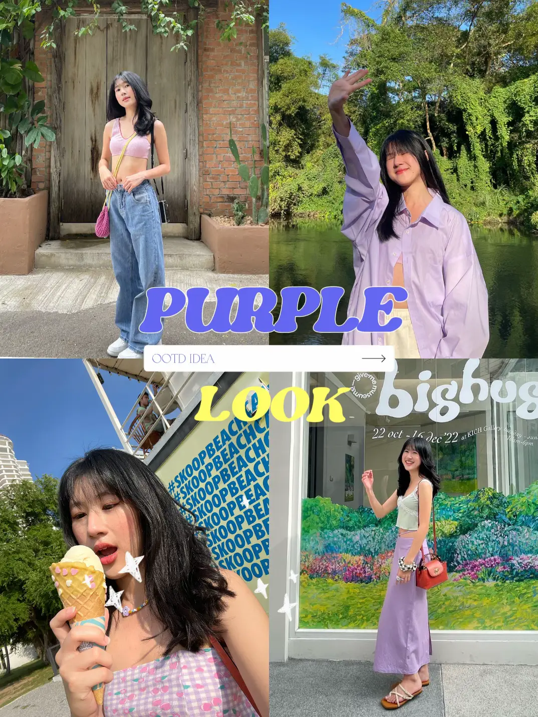 Purple looks ไอเดียแต่งตัวไปกับชุดสีม่วง | แกลเลอรีที่โพสต์โดย Viewwie ...