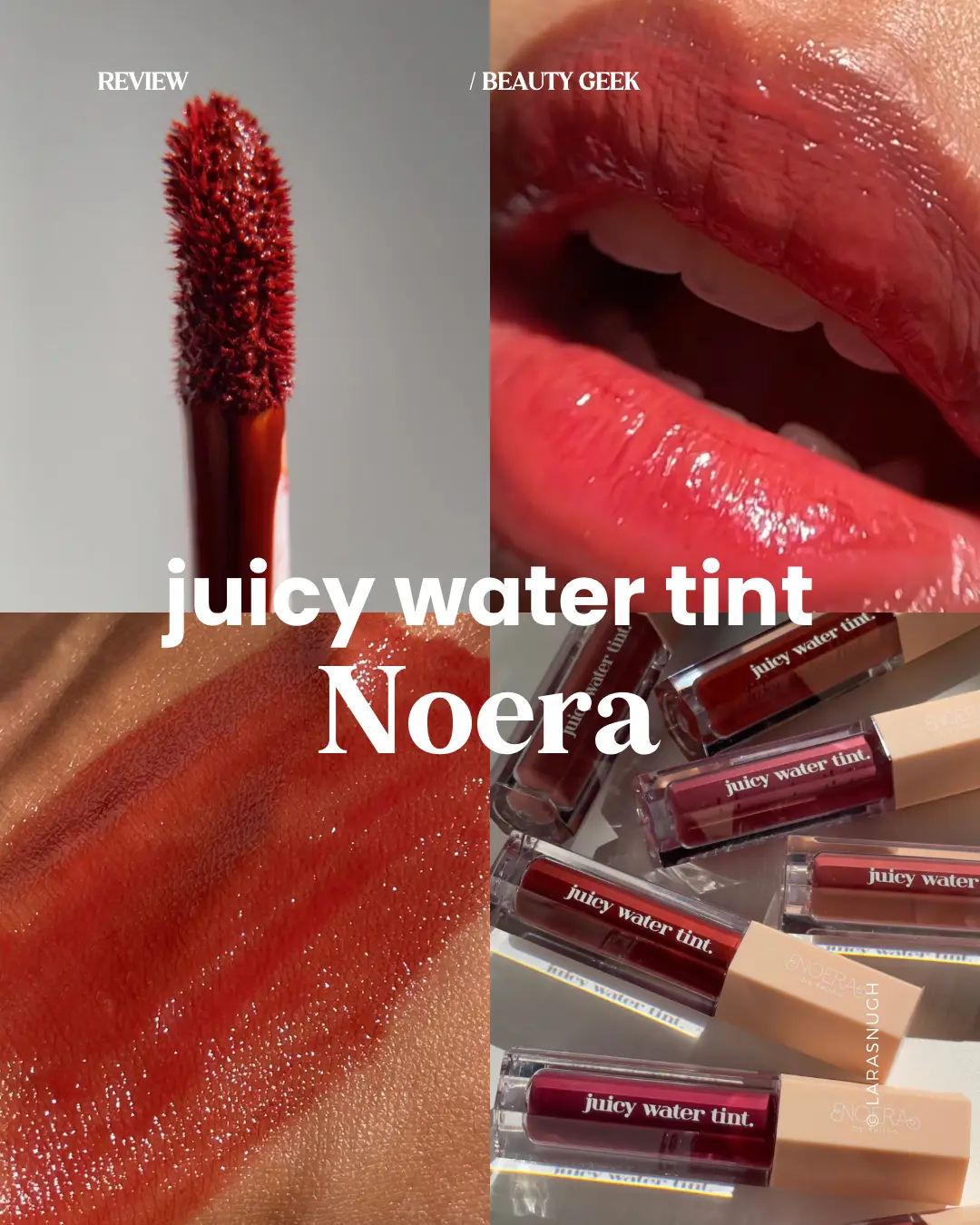 SWATCH all shades Noera Juicy Water Tint | Galeri diposting oleh Laras | Lemon8