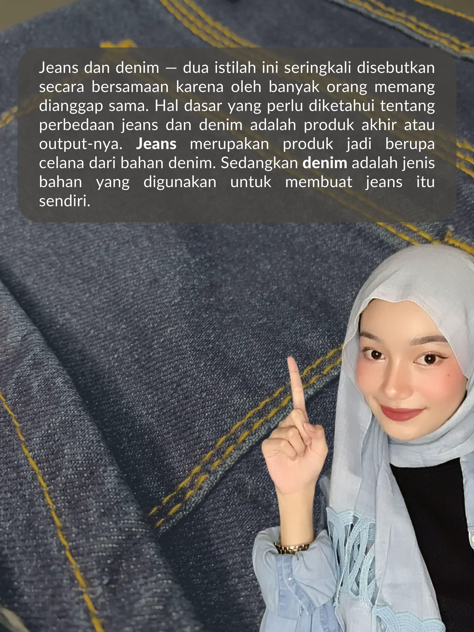 Get to Know Perbedaan Denim dan Jeans! ( ) | Galeri diposting oleh Aling Arafah | Lemon8