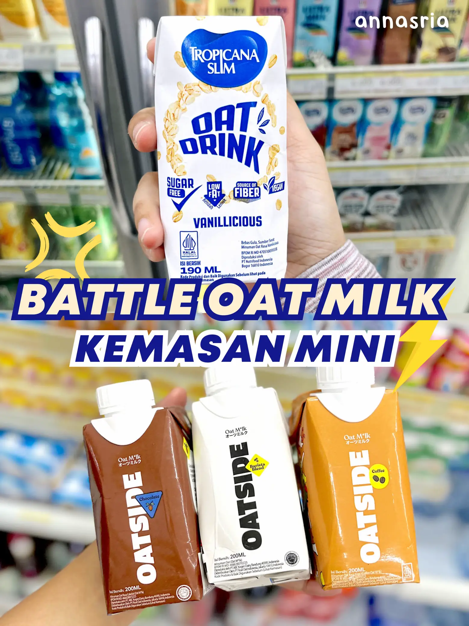 BATTLE OAT MILK KEMASAN IMUT🥹🤏🏻 | Galeri diposting oleh Anna 🍪🍪 | Lemon8