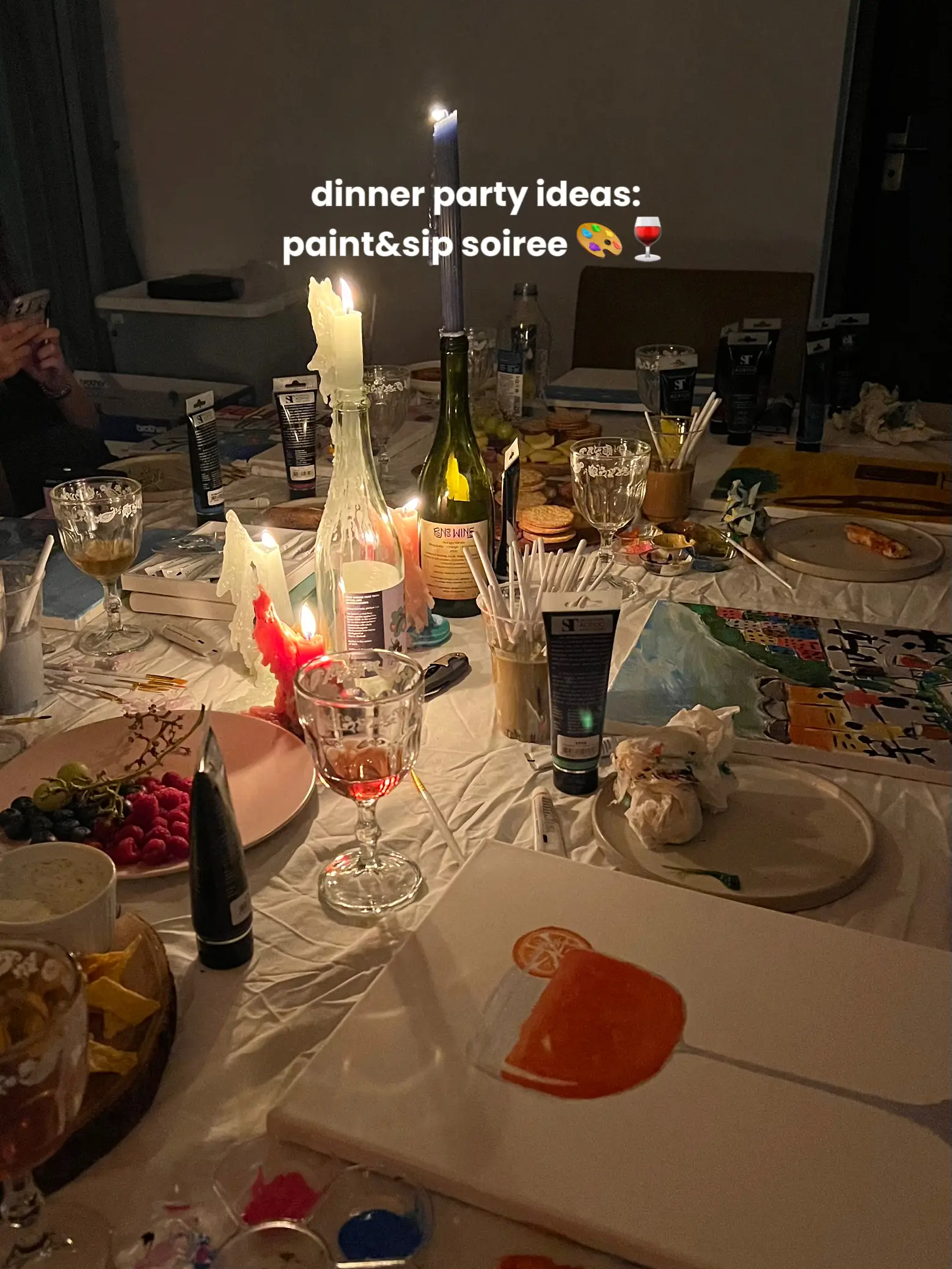 dinner party at home ideas! paint&sip soiree 🥂 🎨 | Gallery posted by ...