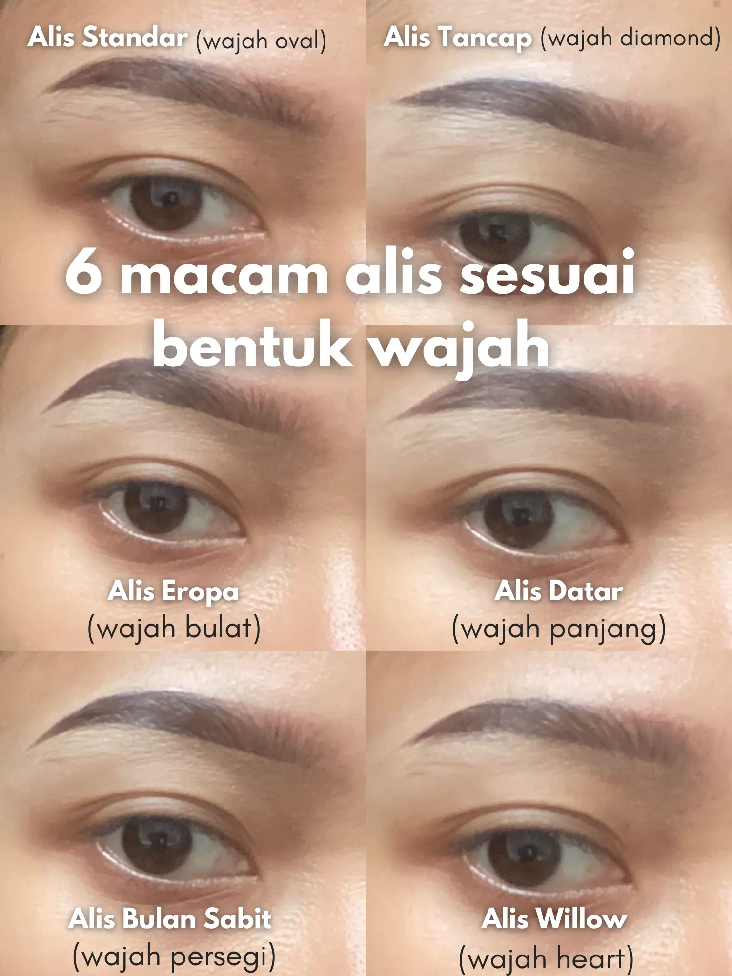 Bentuk alis sesuai bentuk wajah | Galeri diposting oleh Stiamellia | Lemon8