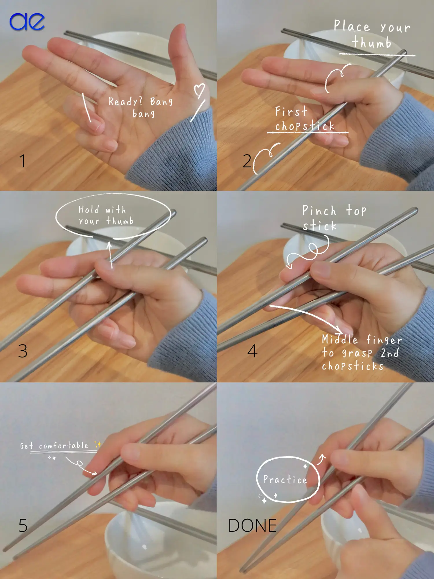 Improve your hand grip while using chopsticks 🥢 | Galeri disiarkan oleh ...